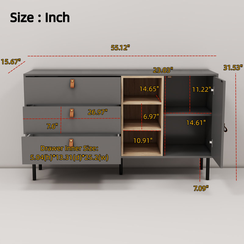 Ebern Designs Wyitt 55.12'' Sideboard | Wayfair